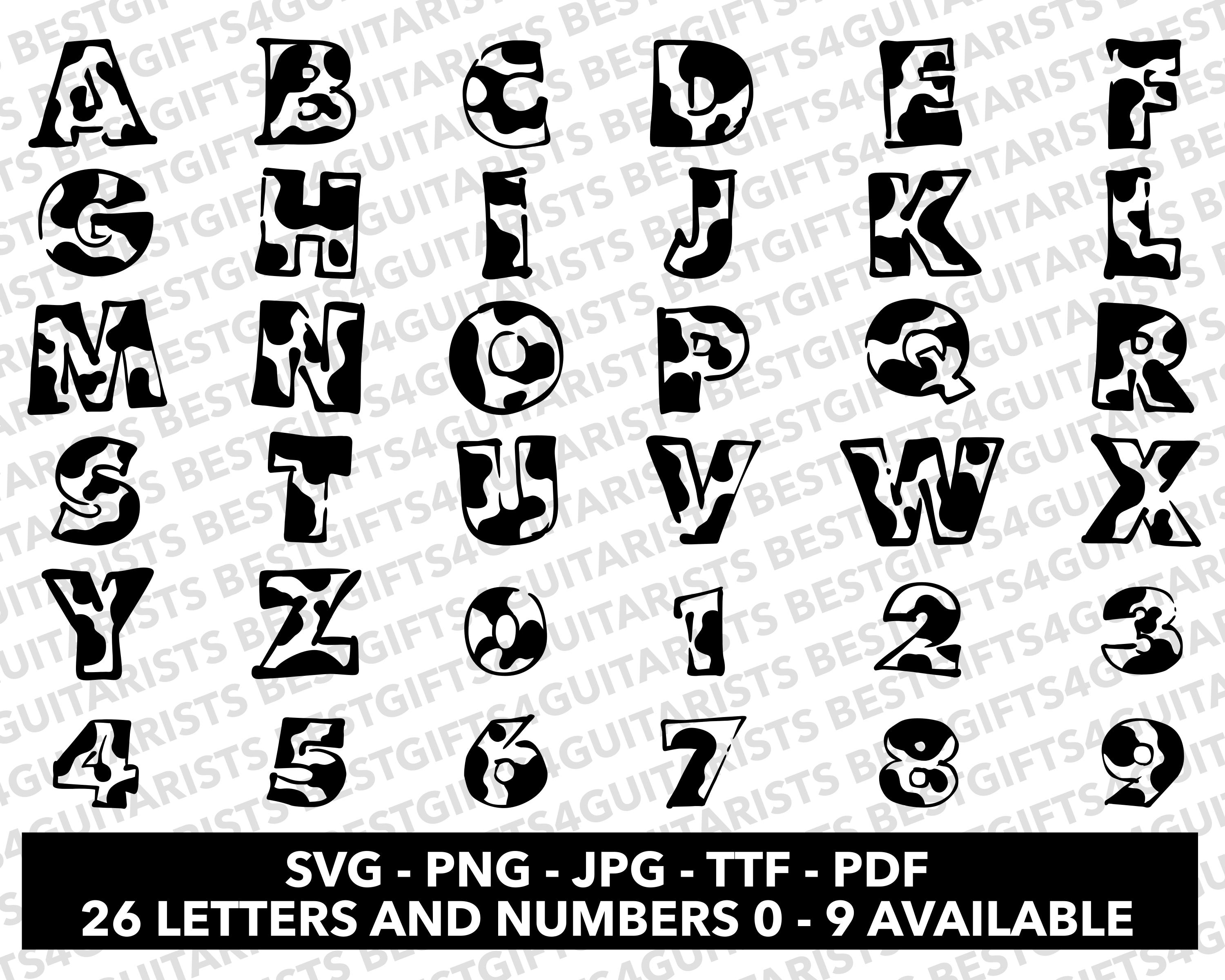 Cow Font SVG, Cow Font, Cattle Numbers, Animal Font SVG, PNG, Jpg, Ttf ...