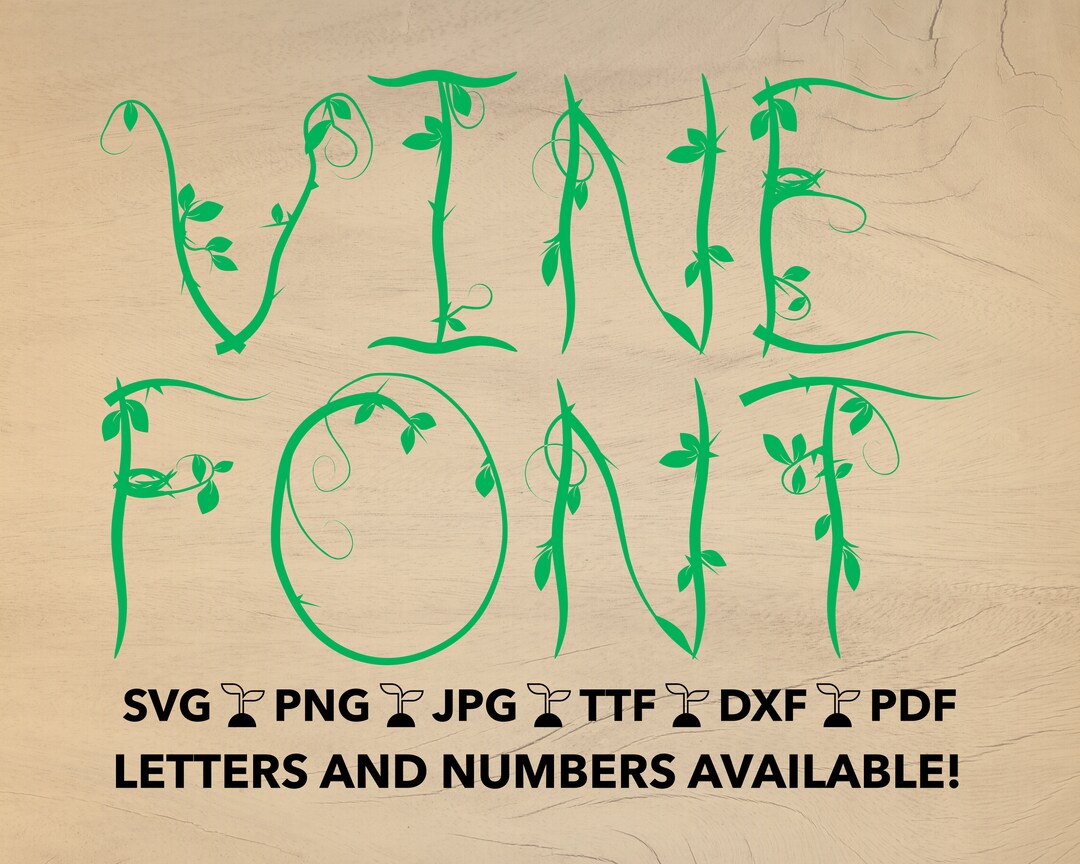 Vine Font SVG, Vine Font for Cricut, Vine Alphabet SVG, PNG, Jpg, Ttf ...