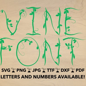 Vine Font SVG, Vine Font for Cricut, Vine Alphabet SVG, PNG, Jpg, Ttf ...
