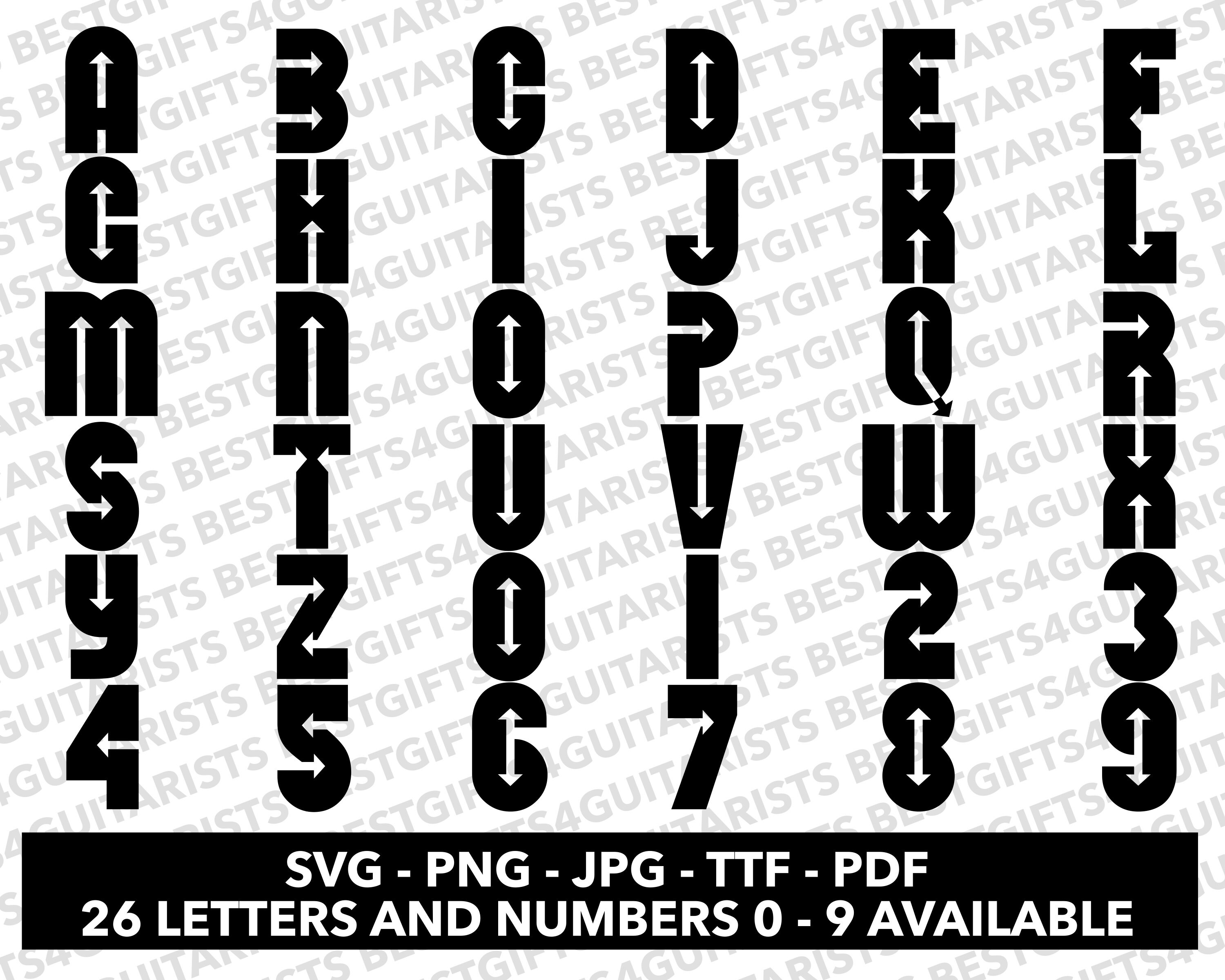 Arrow Bold Font SVG, Arrow Font for Cricut, Arrow Font SVG, PNG, Jpg ...