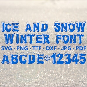 Icy Font SVG, Icy Letters PNG - Icy Numbers JPG - Ice Font Clip Art ...