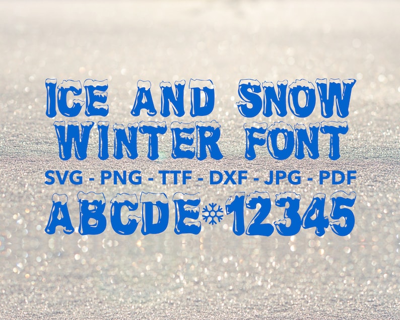 Icy Font SVG, Icy Letters PNG - Icy Numbers JPG - Ice Font Clip Art ...