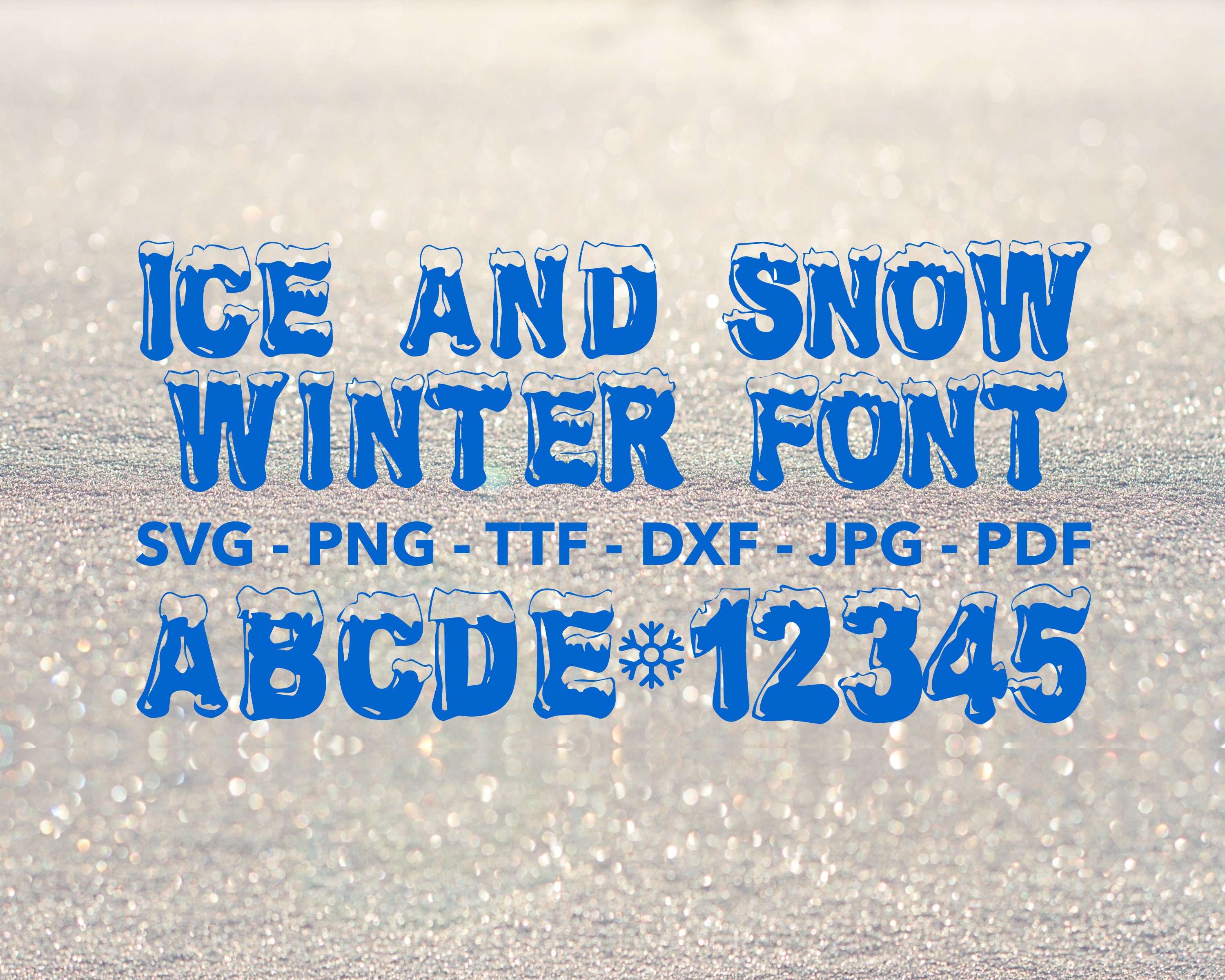 Icy Font SVG, Icy Letters PNG - Icy Numbers JPG - Ice Font Clip Art ...
