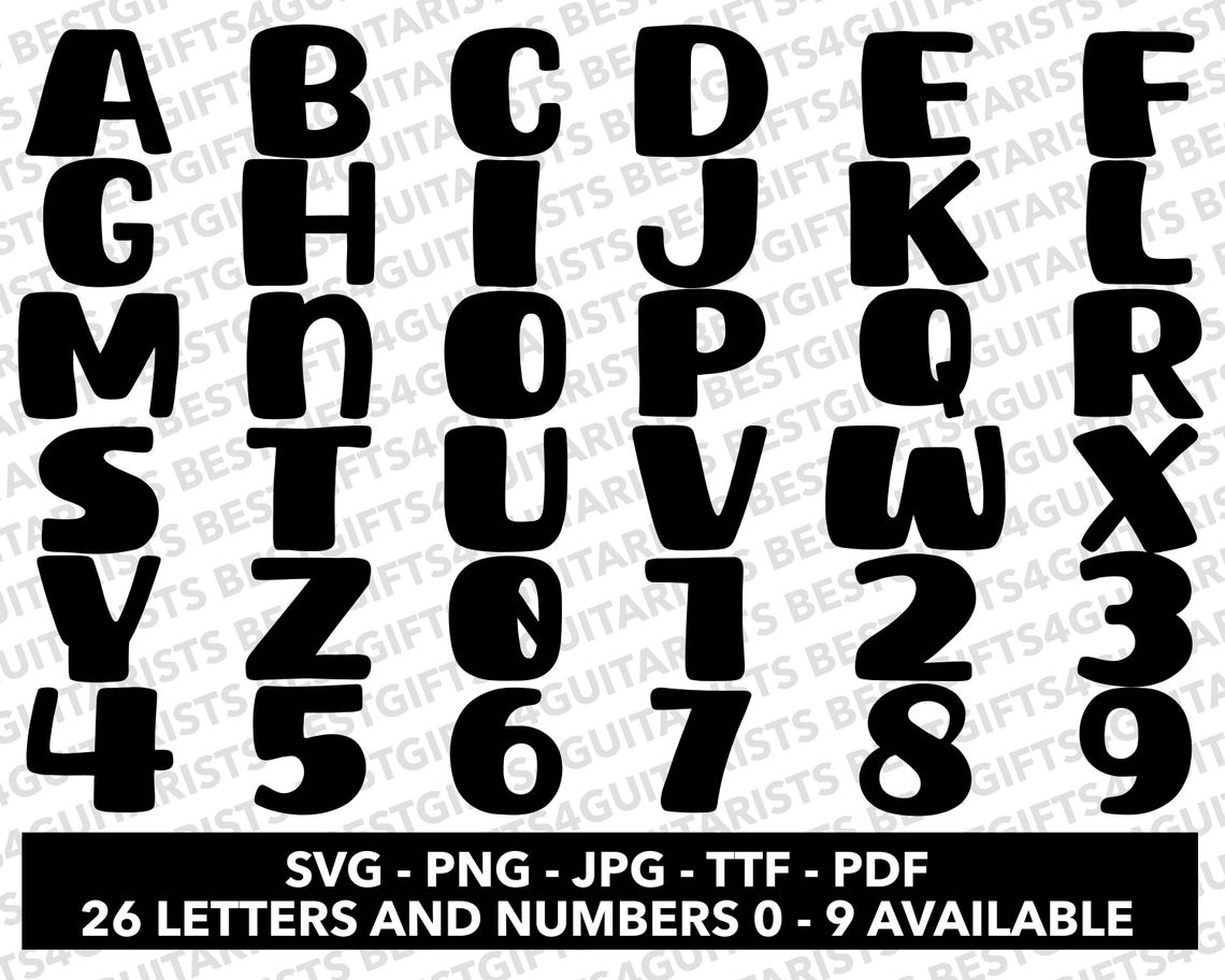 Rounded Bold Font SVG, Round Font for Canva, Round Font SVG, PNG, Jpg ...
