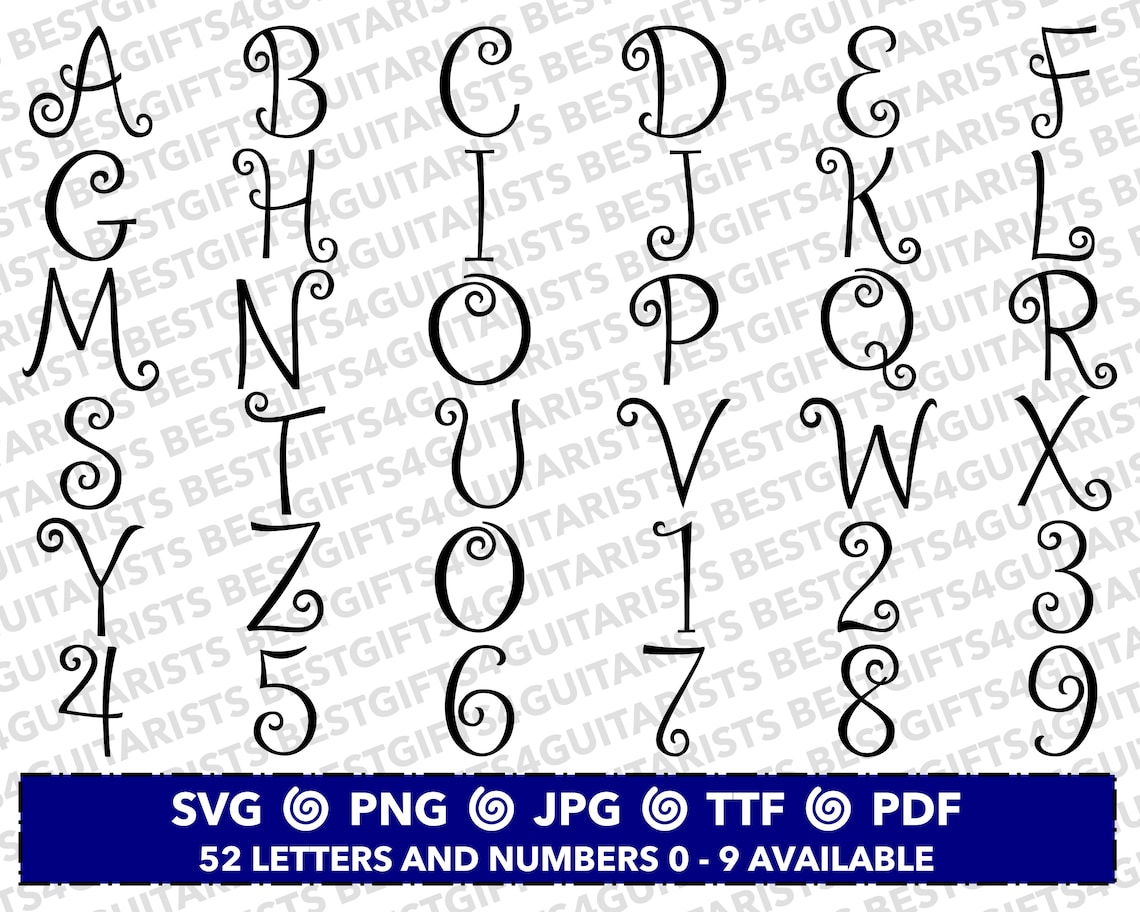 Curly Curlz Font SVG, Curly Font TTF, Curly Curlz Letters Svg, Png, Jpg ...