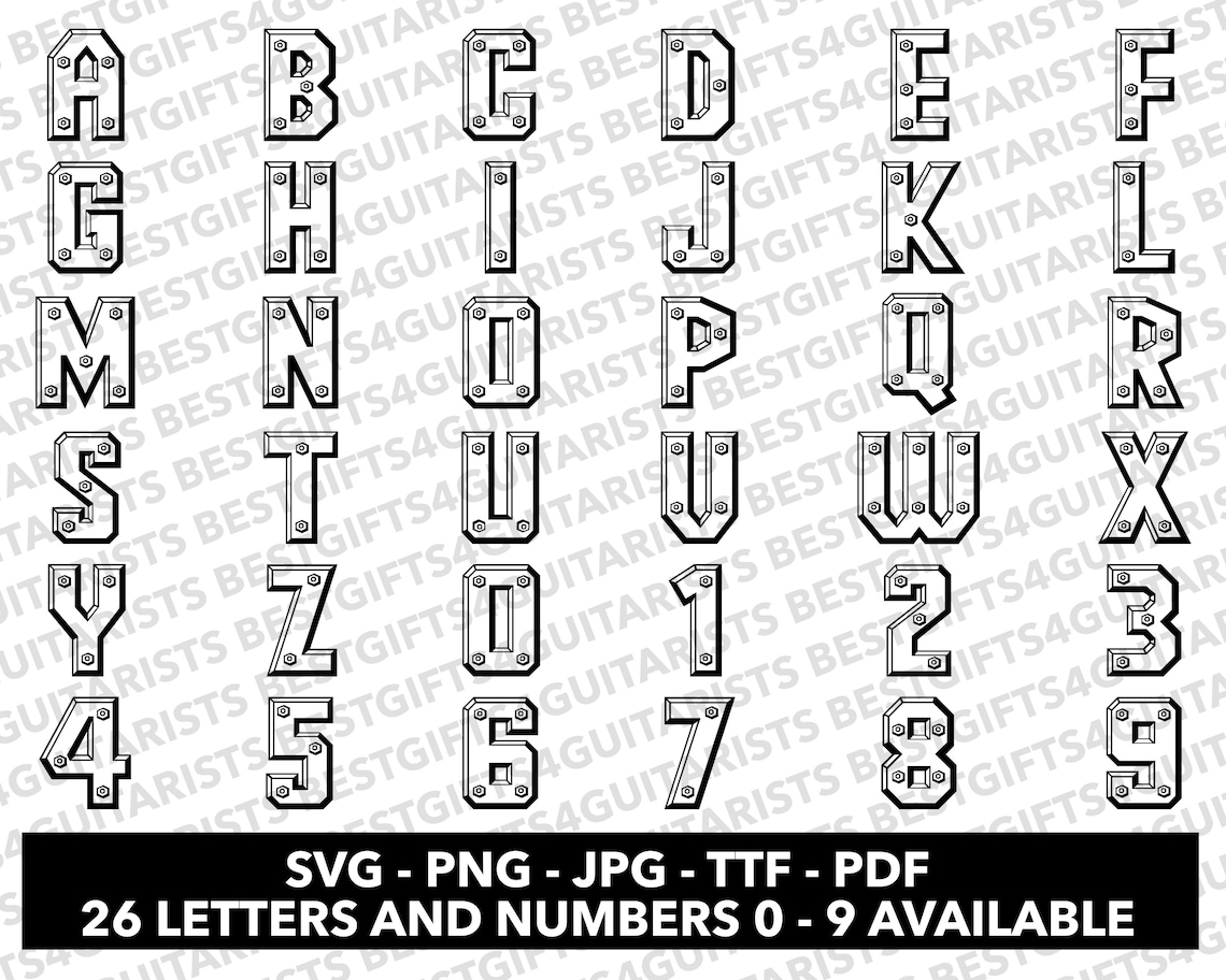Metal Worker Font SVG, Metal Font TTF, Mechanic Letters Svg, Png, Jpg ...
