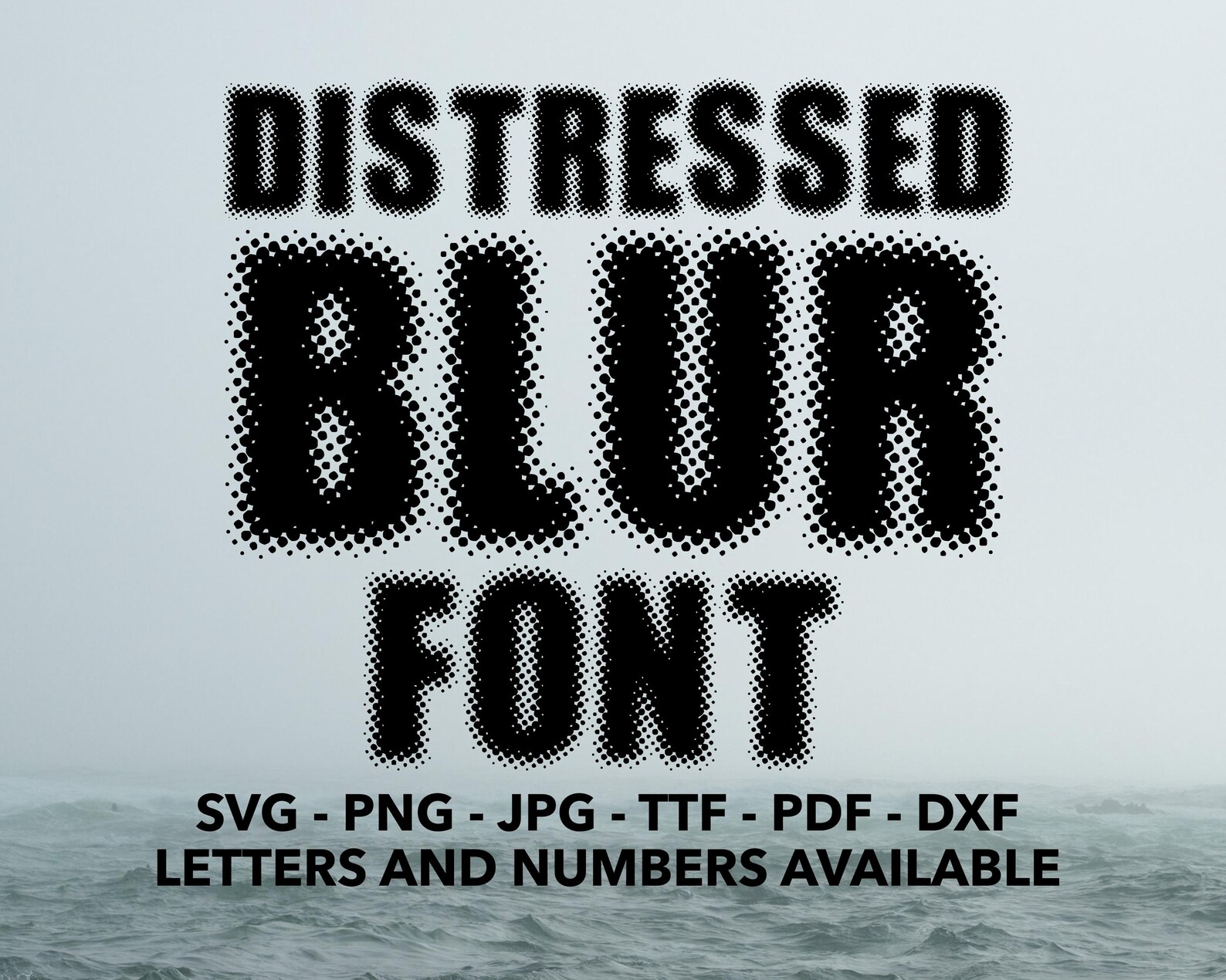 Distressed Blur Font SVG, Distressed Font, Distressed Blur Letters Svg ...