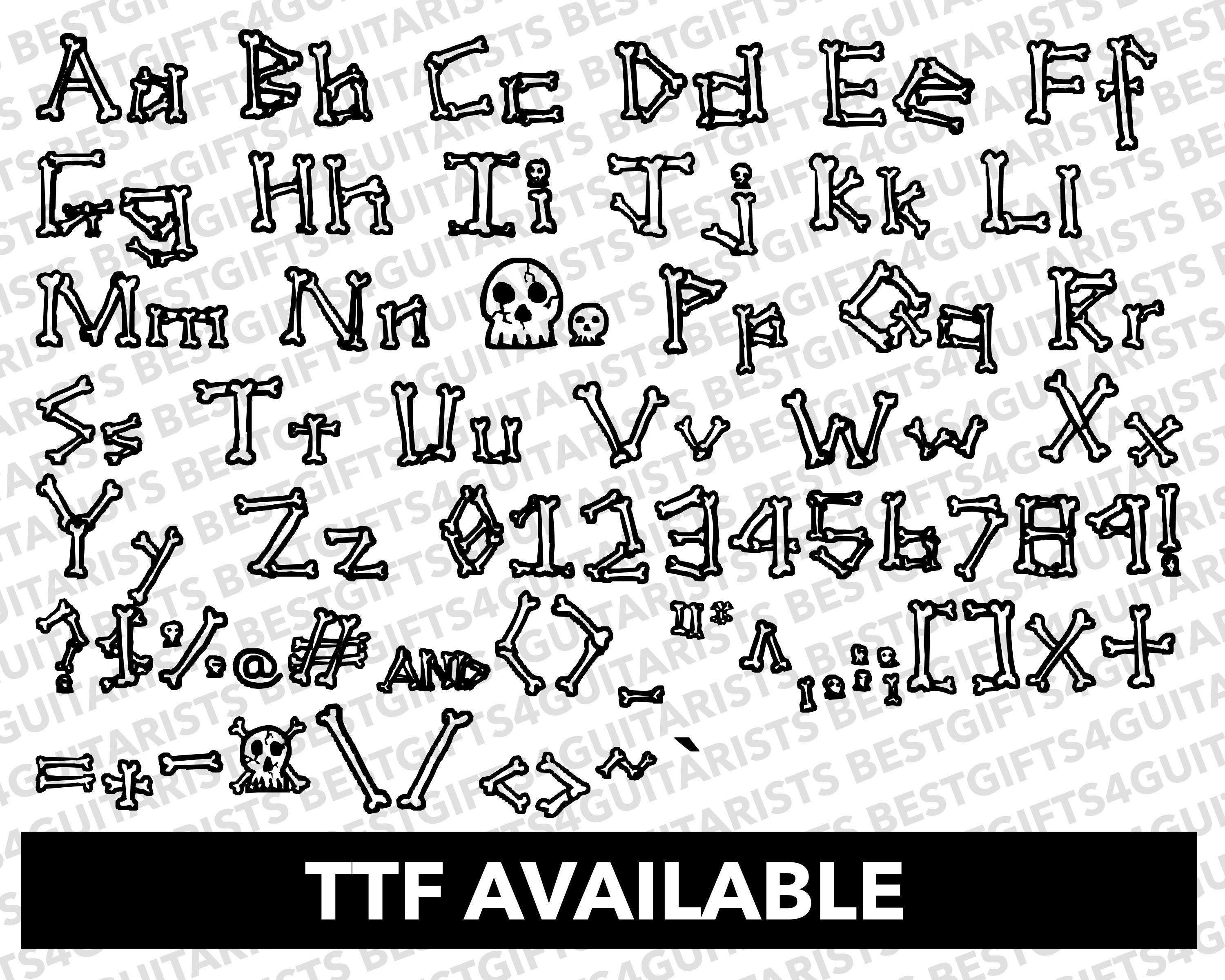Skeleton Font SVG, Skeleton 2 Font for Canva, Skeleton Font SVG, PNG ...