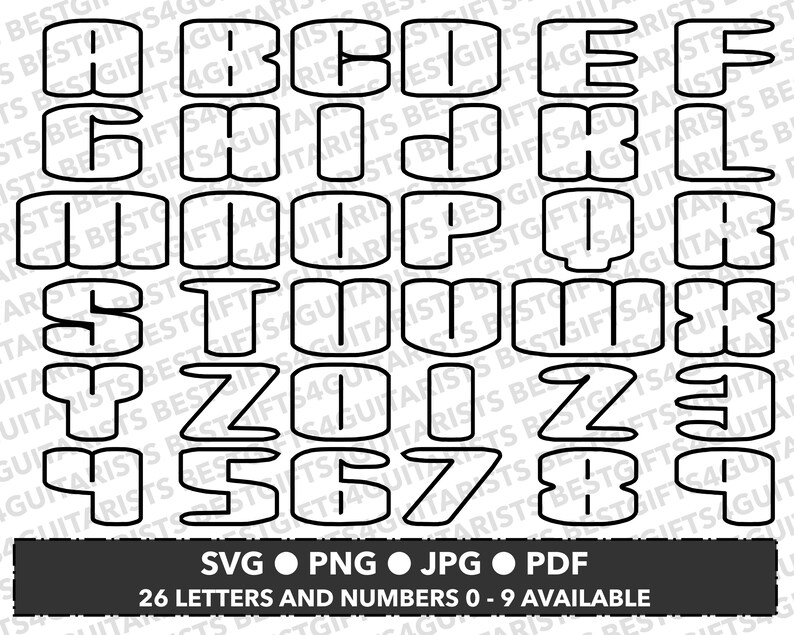 Outline Font SVG Outlined Letters PNG Outline Alphapack Svg - Etsy Canada