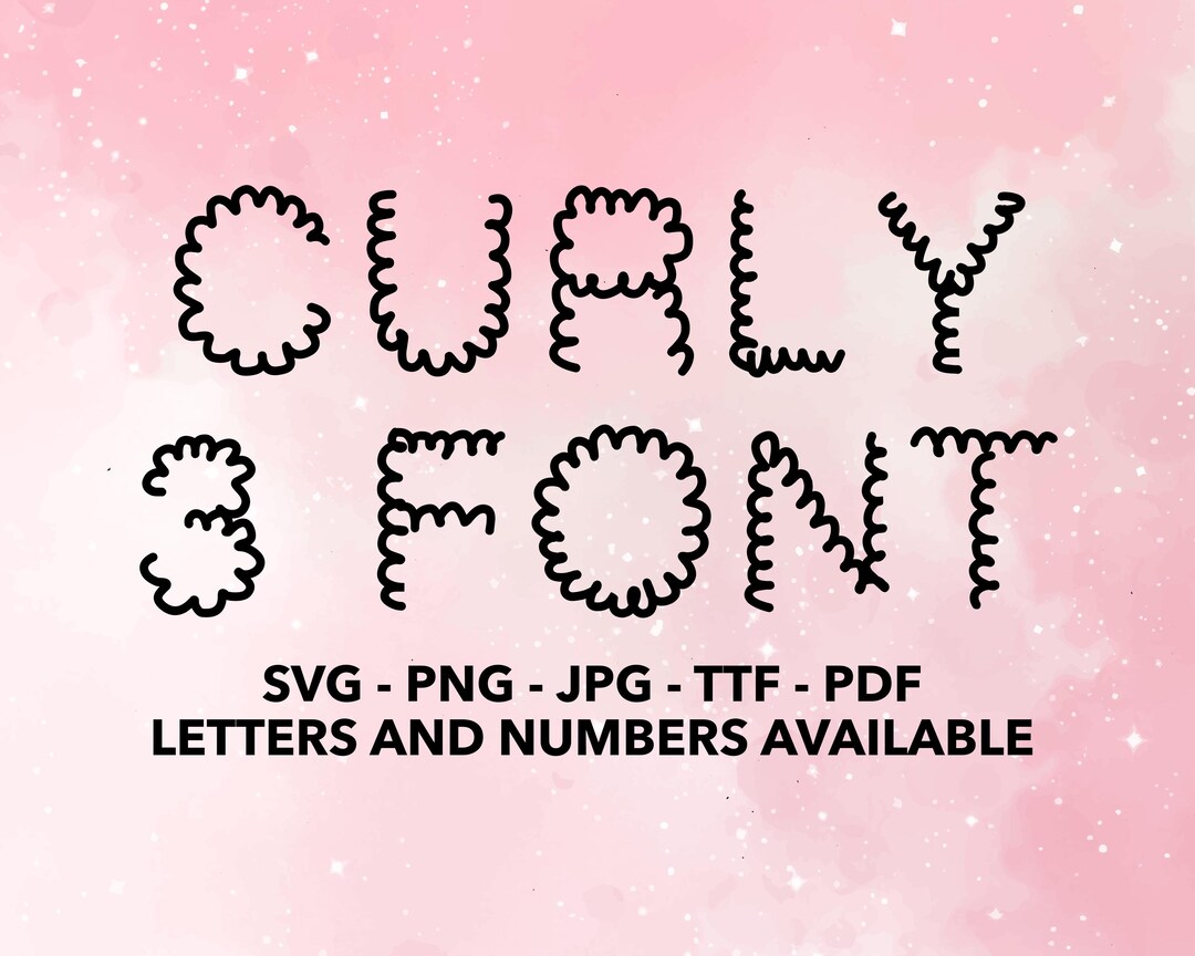 Curly Font SVG, Curly Font TTF, Curly Letters SVG, Png, Jpg, Ttf, Pdf ...
