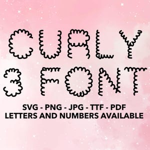 Curly Font SVG, Curly Font TTF, Curly Letters SVG, Png, Jpg, Ttf, Pdf ...