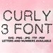 Curly Font SVG, Curly Font TTF, Curly Letters SVG, Png, Jpg, Ttf, Pdf ...