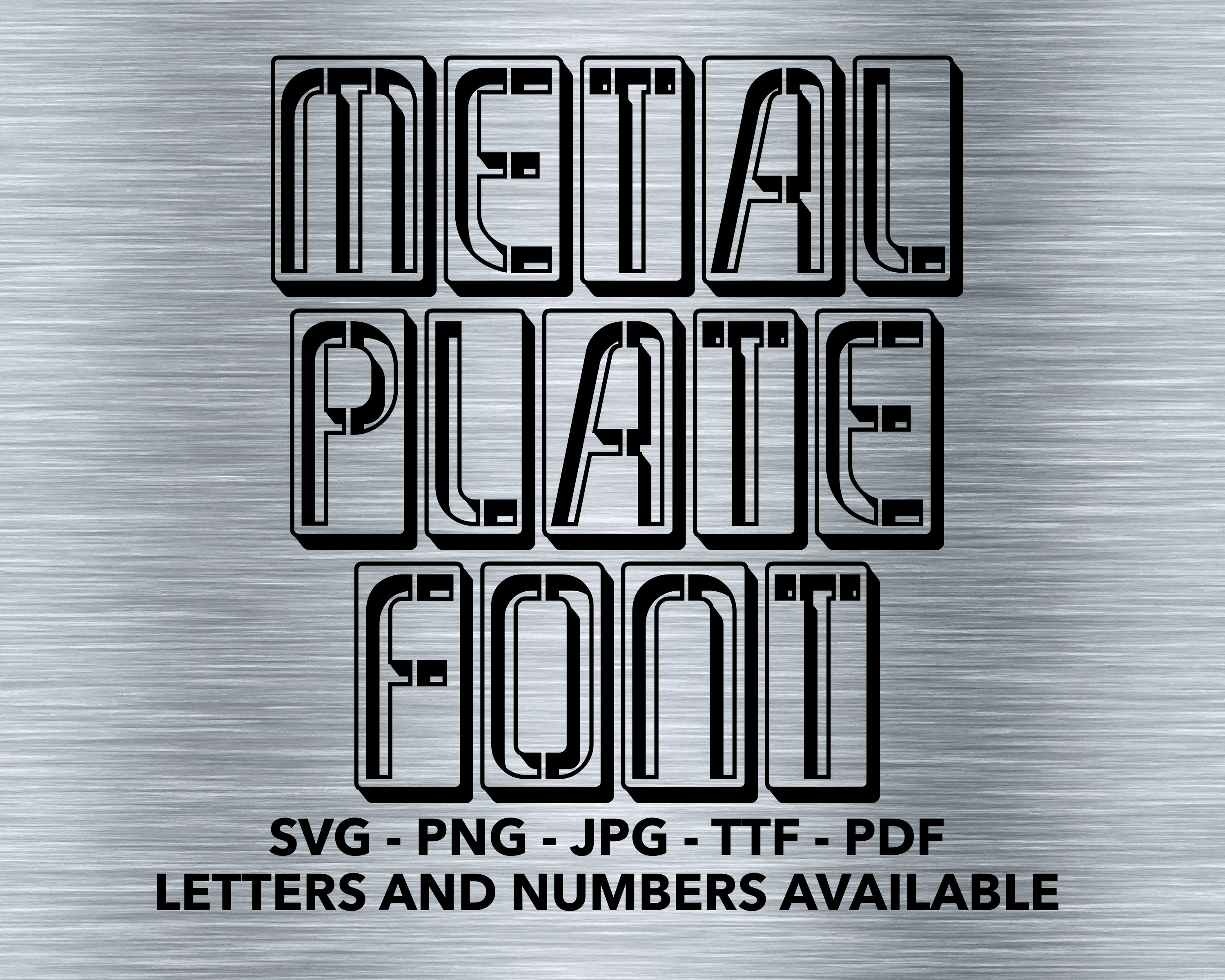 Metal Plate Font SVG, Distressed Font TTF, Distressed Letters SVG, Png ...
