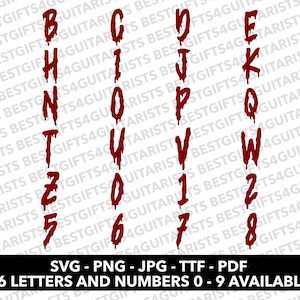 Blood Font SVG, Blood Alphabet SVG, Blood Font for Cricut Svg, Ttf, Dxf ...