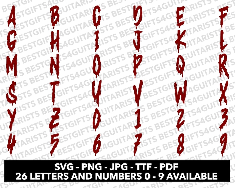 Blood Font SVG, Blood Alphabet SVG, Blood Font for Cricut Svg, Ttf, Dxf ...