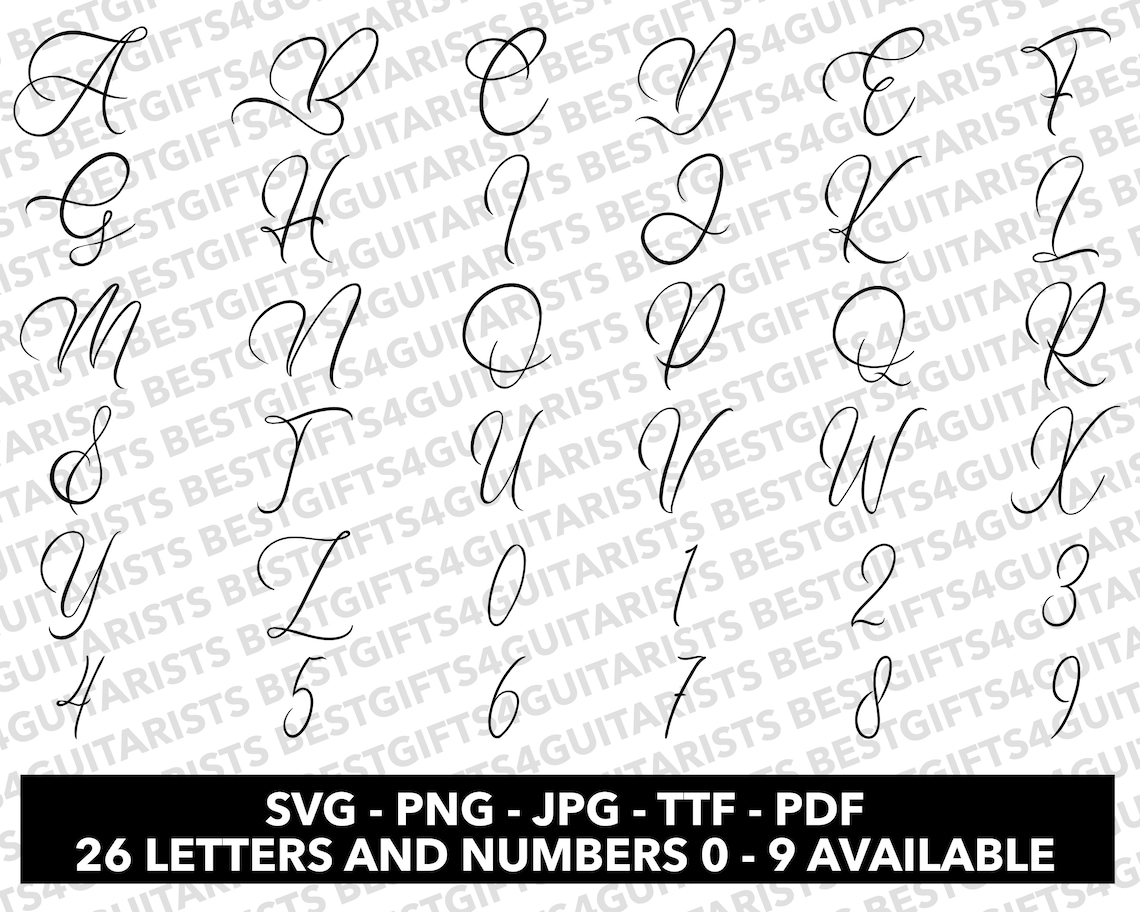 Single Fancy Line Font SVG, Line Letters, Line Numbers, Calligraphy ...