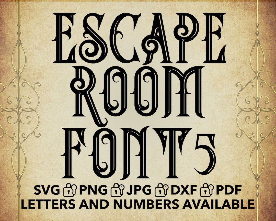 Escape Room Font 5 SVG Escape Room Letters PNG Escape Room - Etsy