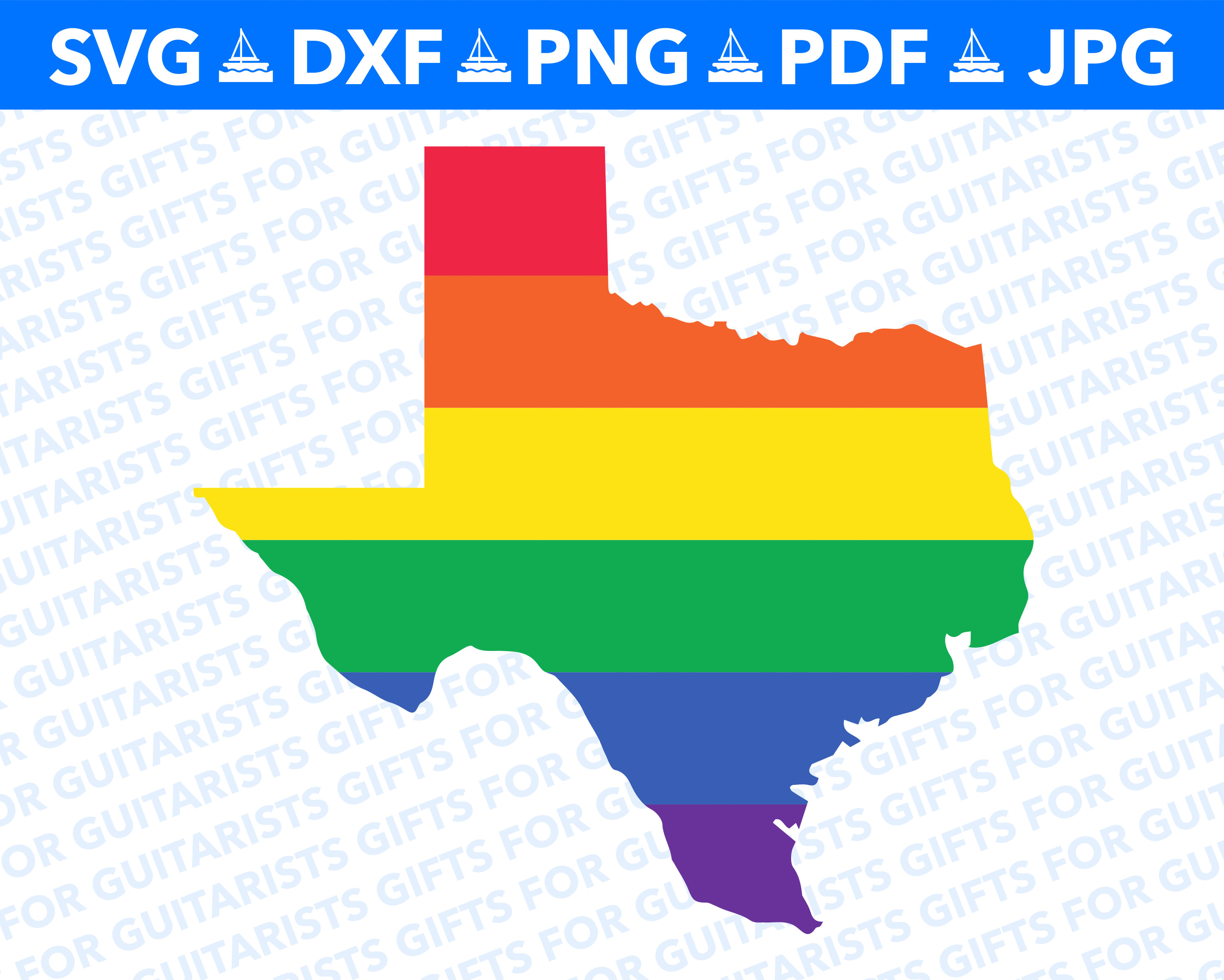 Texas State SVG Rainbow - Texas State Clip Art - Texas LGBTQ Cricut Cut ...