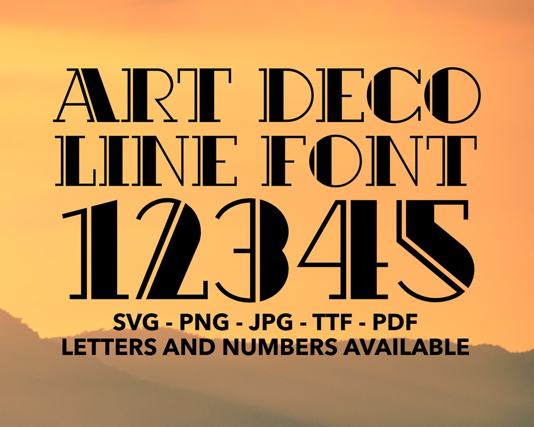 Art Deco Line Font SVG, Art Deco Font PNG, Art Deco Line Letters Svg ...