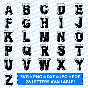 Icy Font SVG Icy Letters PNG Icy Numbers JPG Ice Font Clip Art Snow ...
