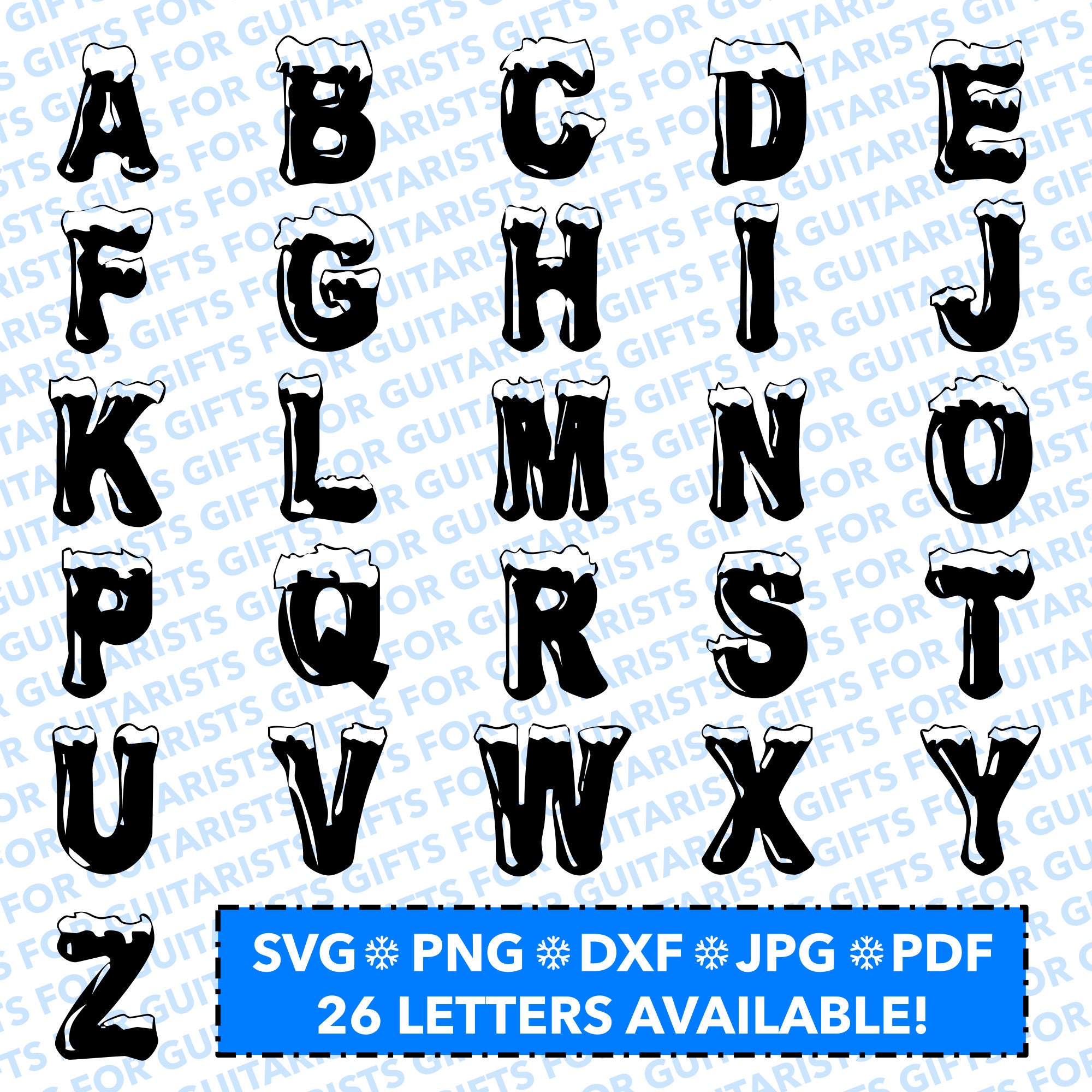 Icy Font SVG Icy Letters PNG Icy Numbers JPG Ice Font Clip Art Snow ...