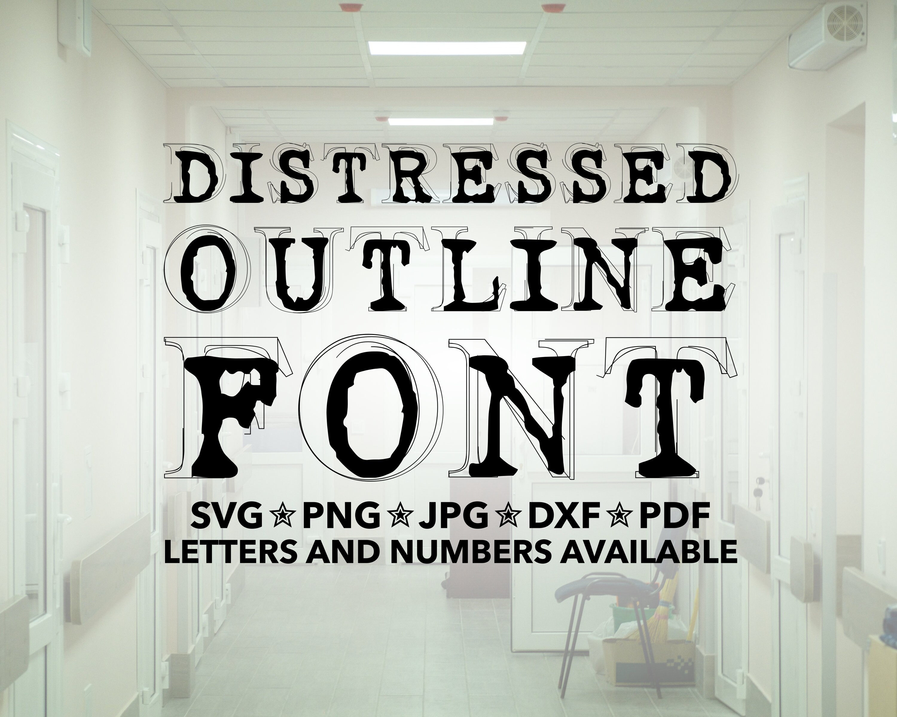 Distressed Outline Fonts