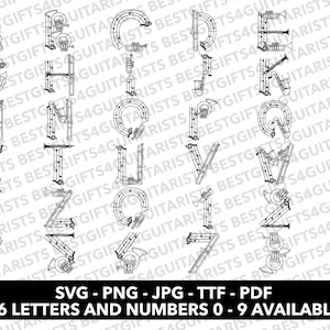 Music Font SVG, Music Instrument Font, Music Font SVG, PNG, Jpg, Ttf ...