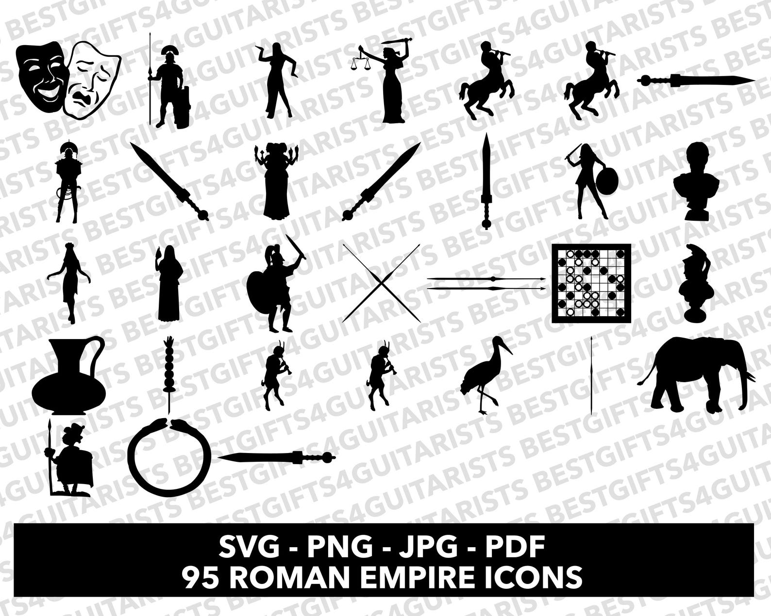 Roman Empire Icons SVG, Rome SVG, Roman Symbols Svg, Png, Jpg, Pdf ...