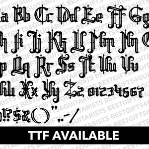 Fancy Gothic Font SVG, Fancy Font PNG, Gothic Font for Cricut, Fancy ...