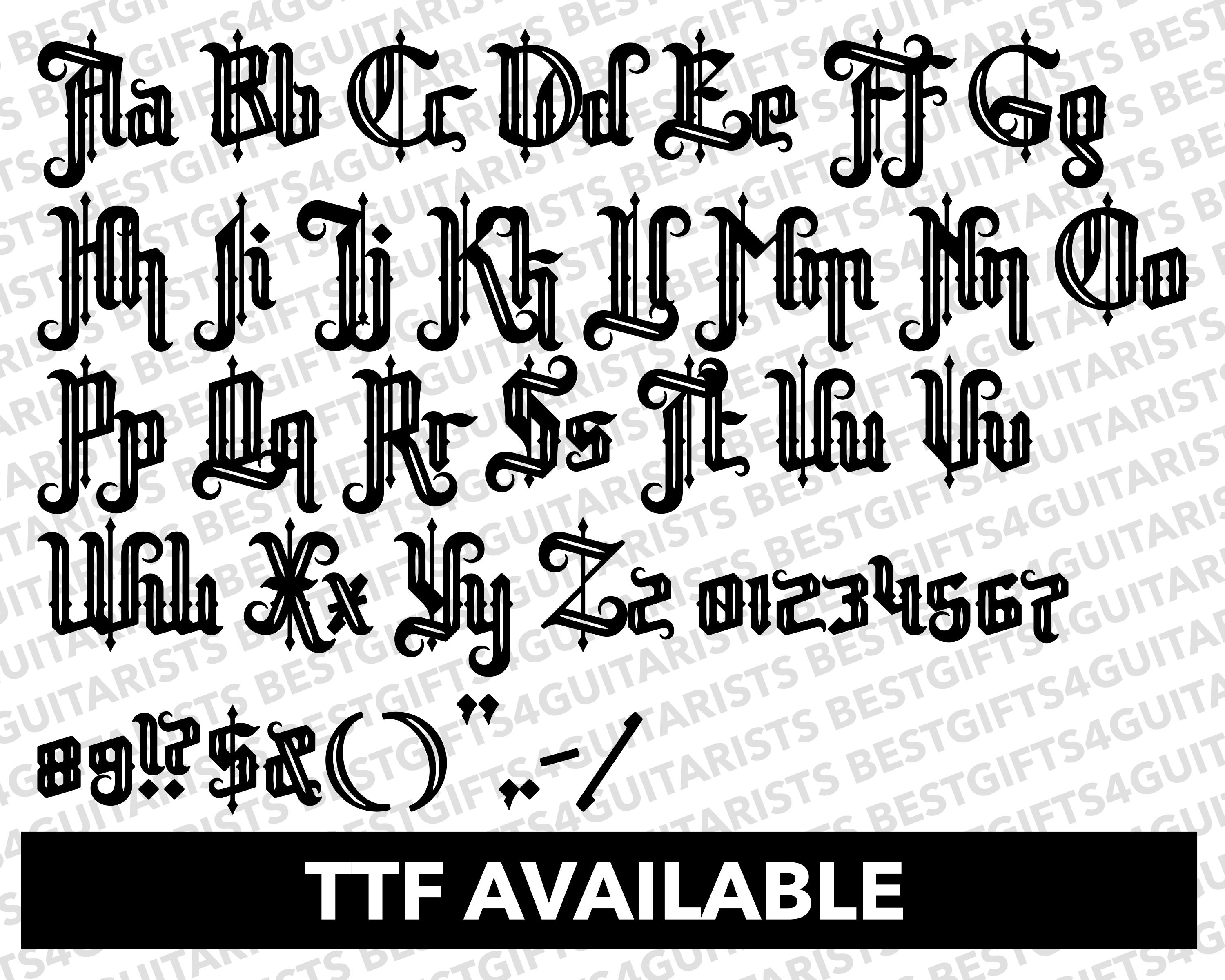 Fancy Gothic Font SVG, Fancy Font PNG, Gothic Font for Cricut, Fancy ...