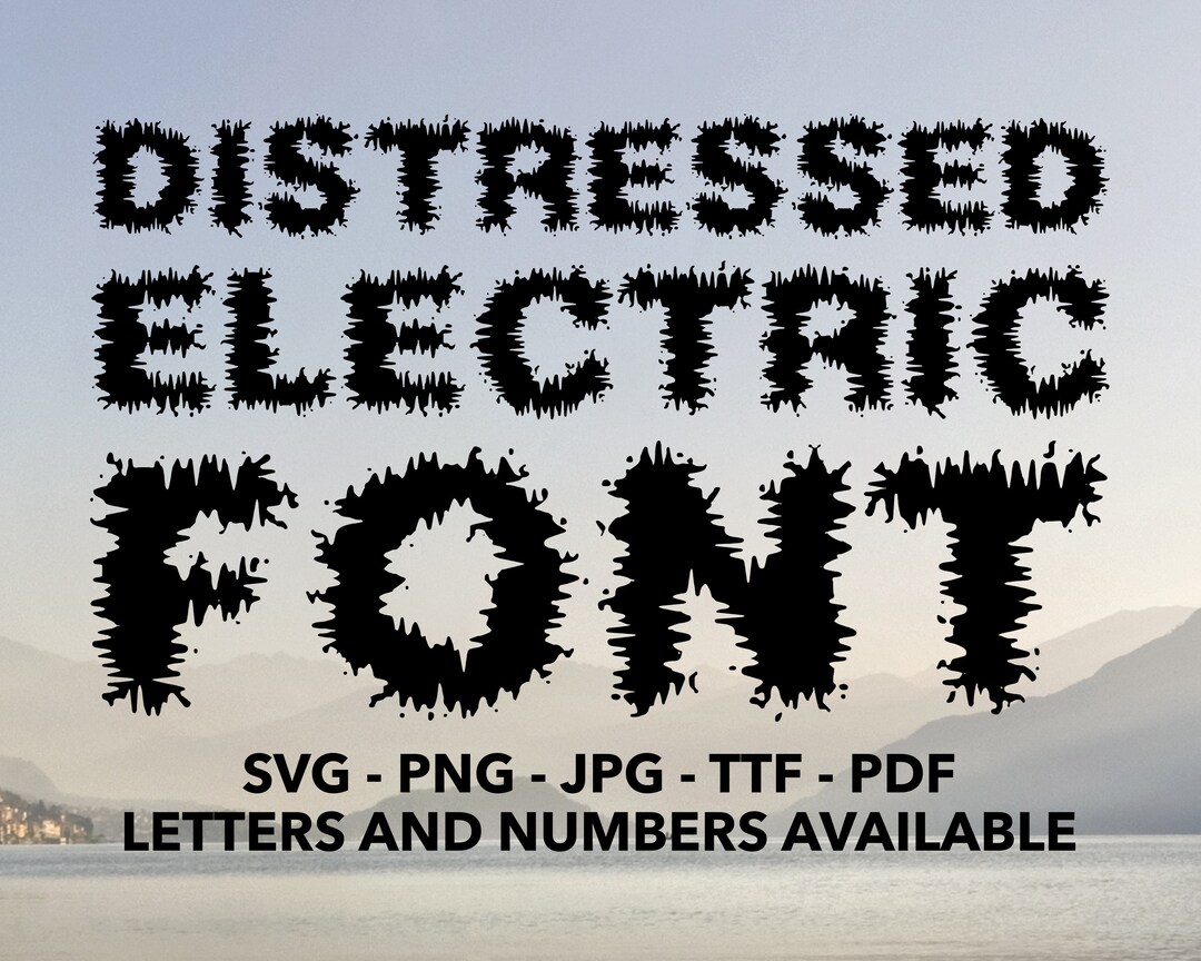 Distressed Electric Font SVG, Distressed Font for Cricut, Distressed ...