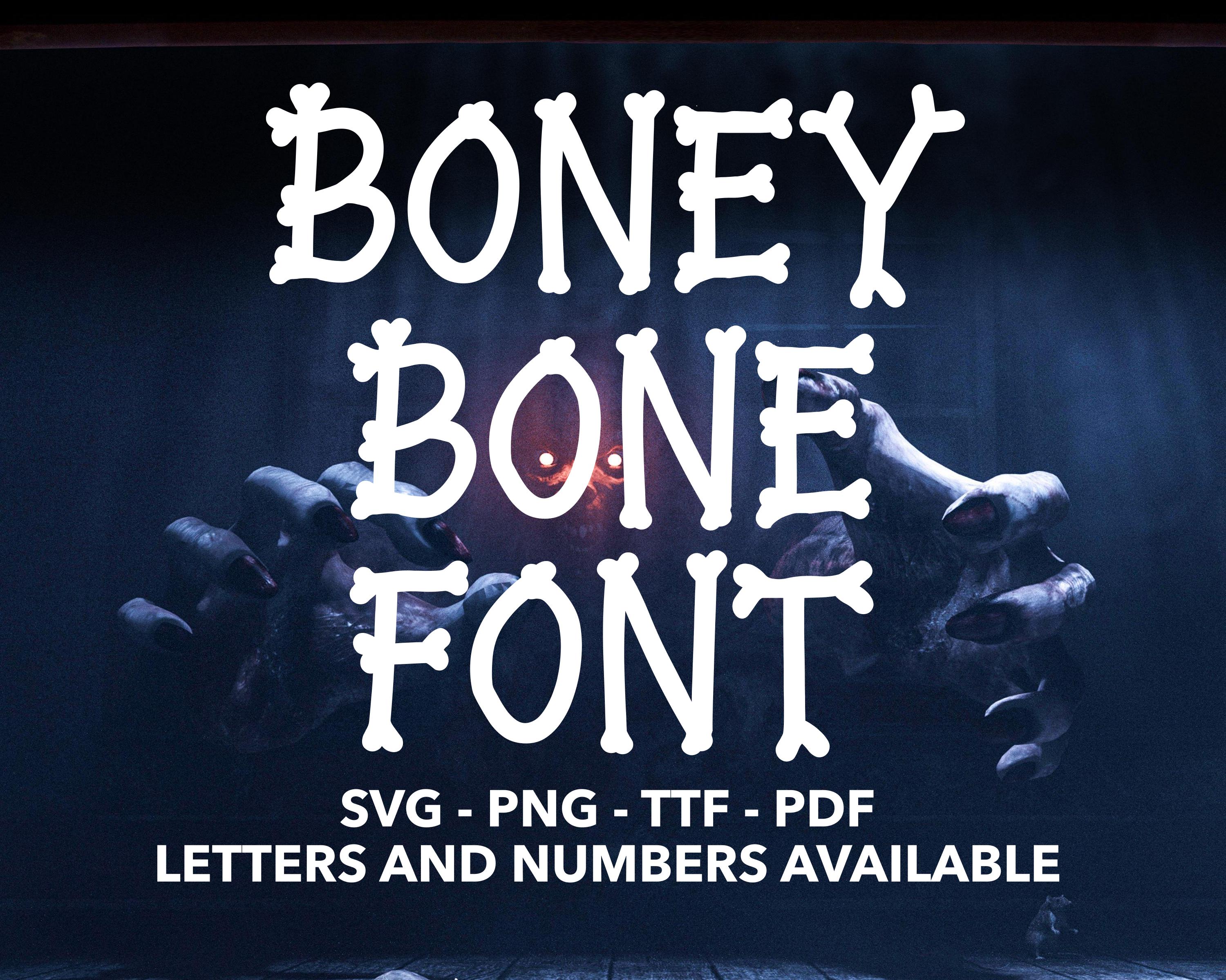 Boney Bones Font SVG, Bone Letters, Bont Font PNG, Bone Numbers Svg ...