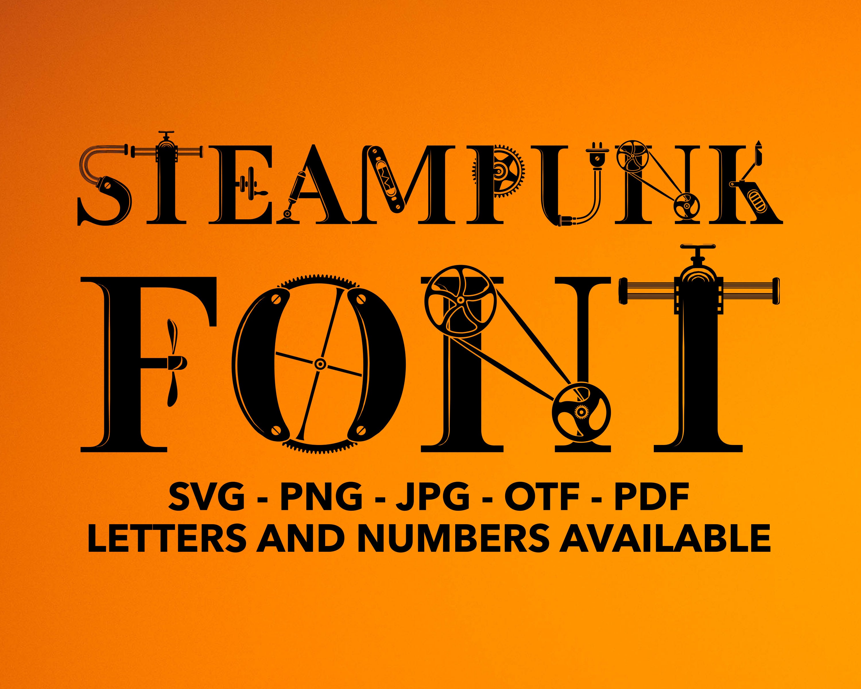Steampunk Font SVG, Steampunk Font for Cricut, Steampunk Font SVG, PNG ...