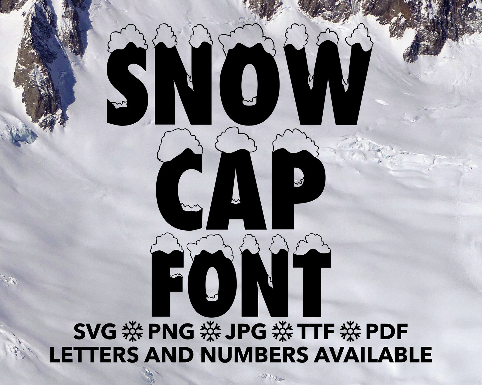 Snow Cap Font SVG, Snow Cap Font TTF, Icy Font, Icey Font, Ice Font Svg ...