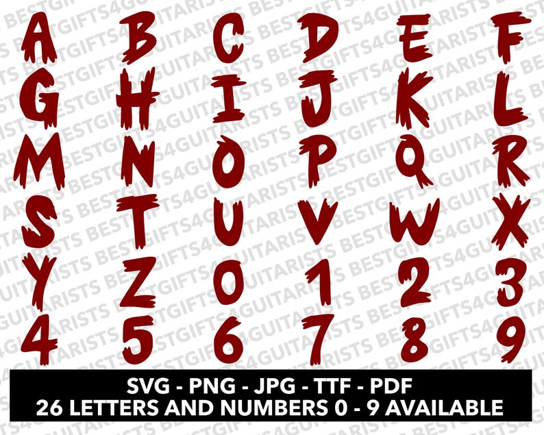 Scary Font SVG, Scary Font for Canva SVG, PNG, Jpg, Ttf, Dxf, Pdf Scary ...