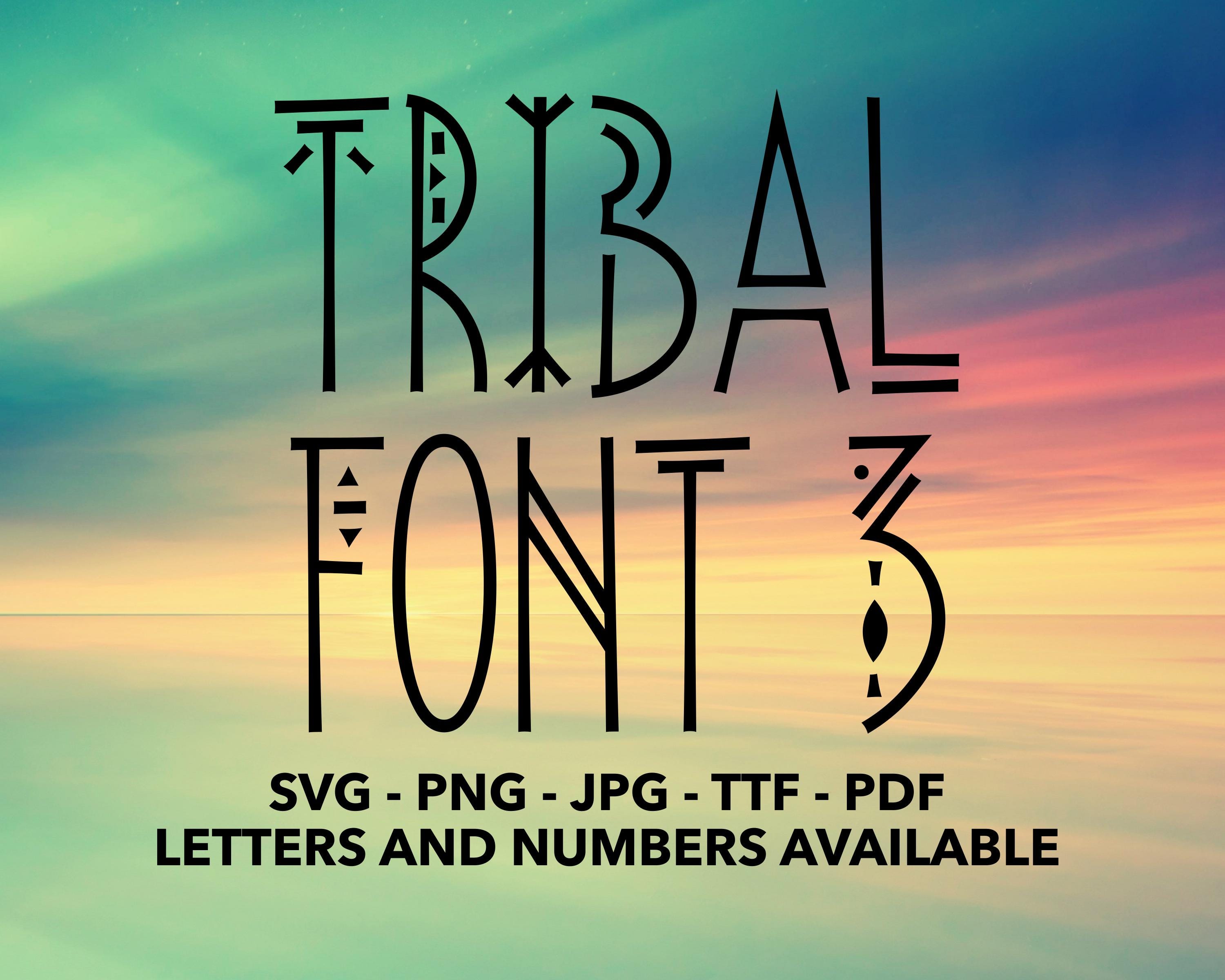 Tribal Font SVG, Tribal Font 3 Numbers, Tribal Font SVG, PNG, Jpg, Ttf ...