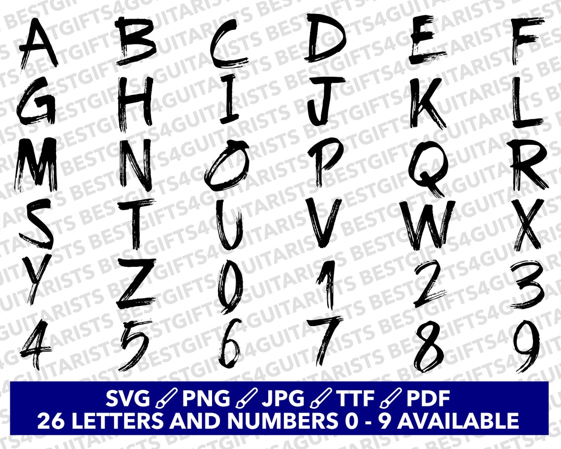 Distressed Brush Font SVG, Brush Font for Cricut, Brush Font SVG, PNG ...
