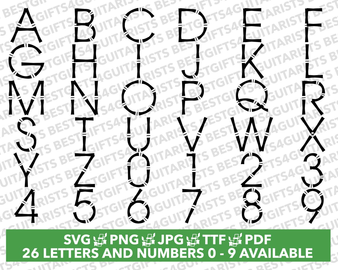Bamboo Font SVG, Bamboo Font TTF, Bamboo Svg, Png, Jpg, Ttf, Pdf Modern ...