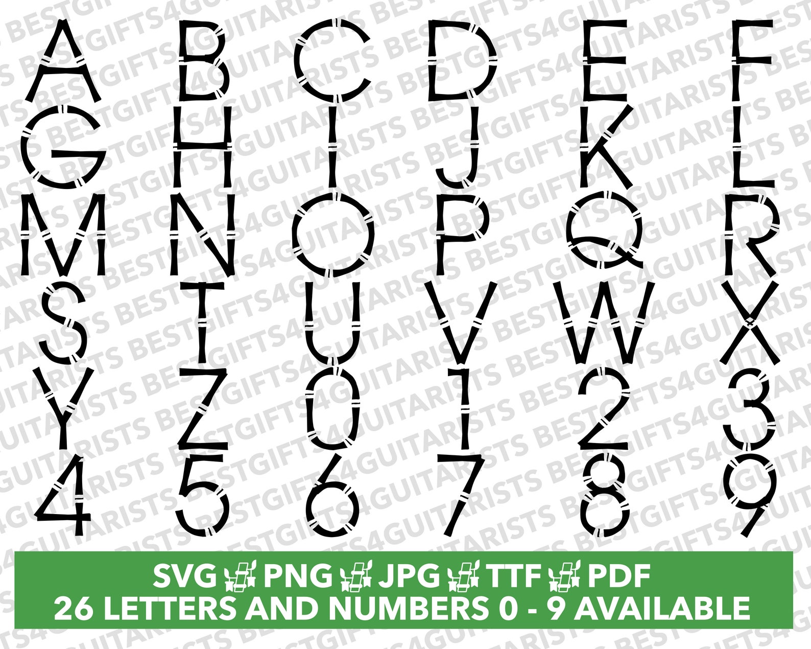 Bamboo Font SVG, Bamboo Font TTF, Bamboo Svg, Png, Jpg, Ttf, Pdf Modern ...