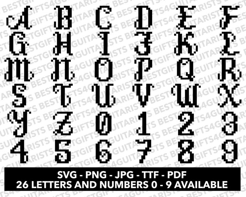 Pixel Fantasy Font SVG, Pixel Font for Cricut, Pixel Font SVG, PNG, Jpg ...