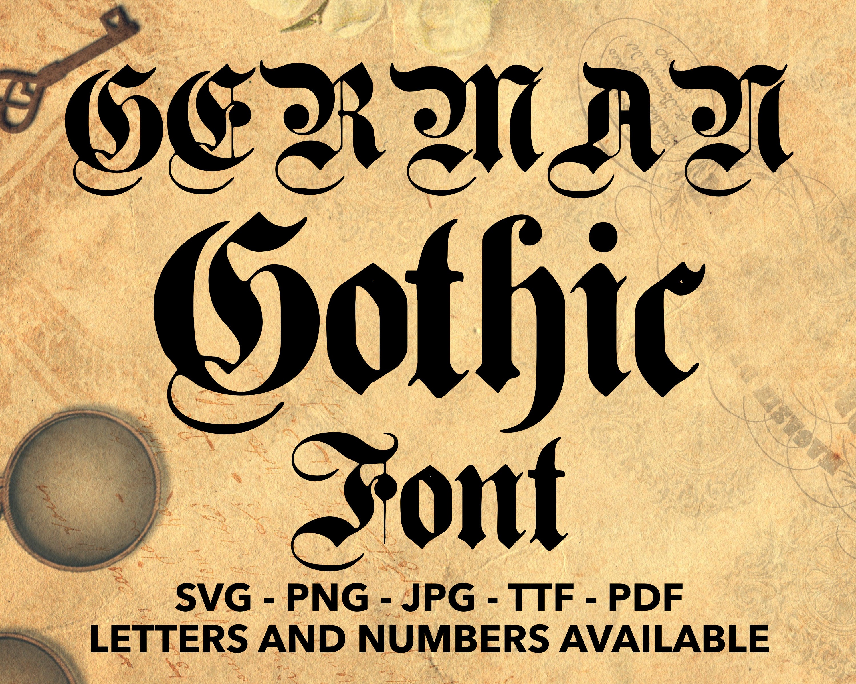 German Gothic Font SVG, Blackletter Font SVG, Gothic Font Svg, Png, Jpg ...