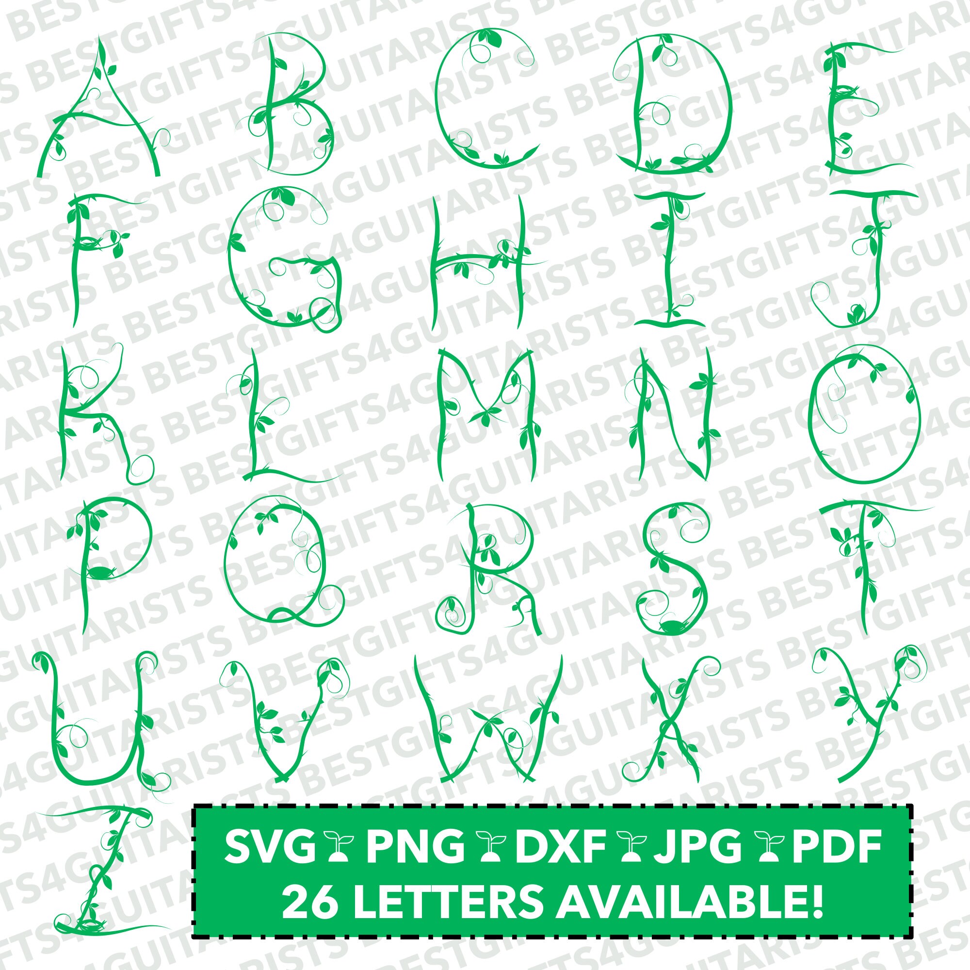 Vine Font SVG, Vine Letters PNG, Vine Alphabet Cut File Svg, Png, Jpg ...