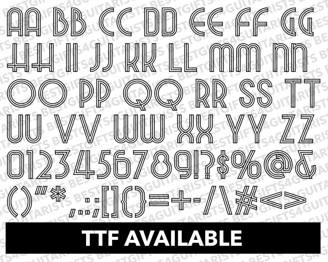 20s Art Deco Line Font SVG, Line Font for Cricut, Roaring 20s Font SVG ...