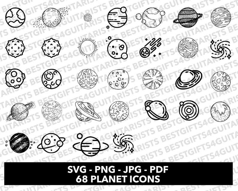 Planet Icons SVG, Planet Icons for Cricut, Planet Logo SVG, PNG, Jpg ...