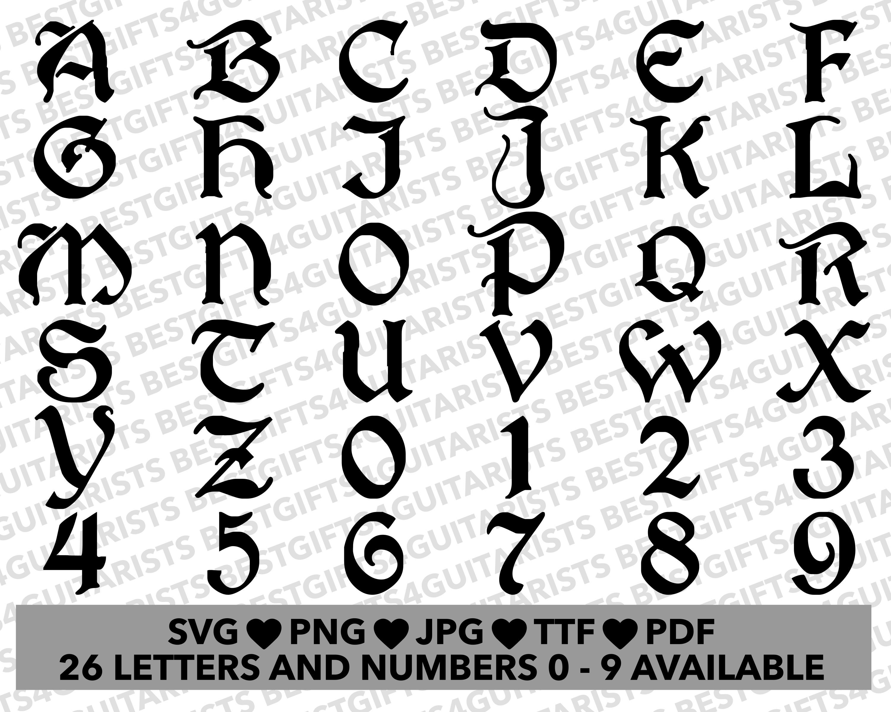 Blackletter Gothic Font SVG, Blackletter Font SVG, Gothic Font Svg, Png ...