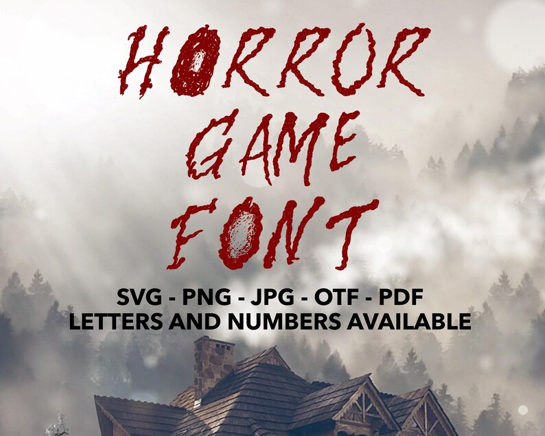 Horror Game Font SVG, Distressed Horror Font for Canva, Horror Font SVG ...