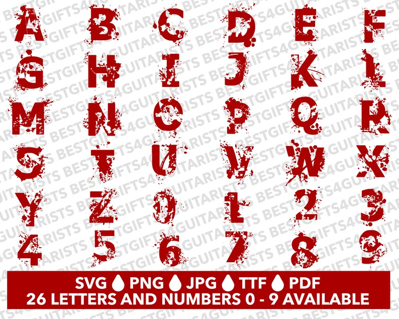 Bloody Crime Scene Font SVG, Blood Font for Cricut, Blood Font SVG, PNG ...