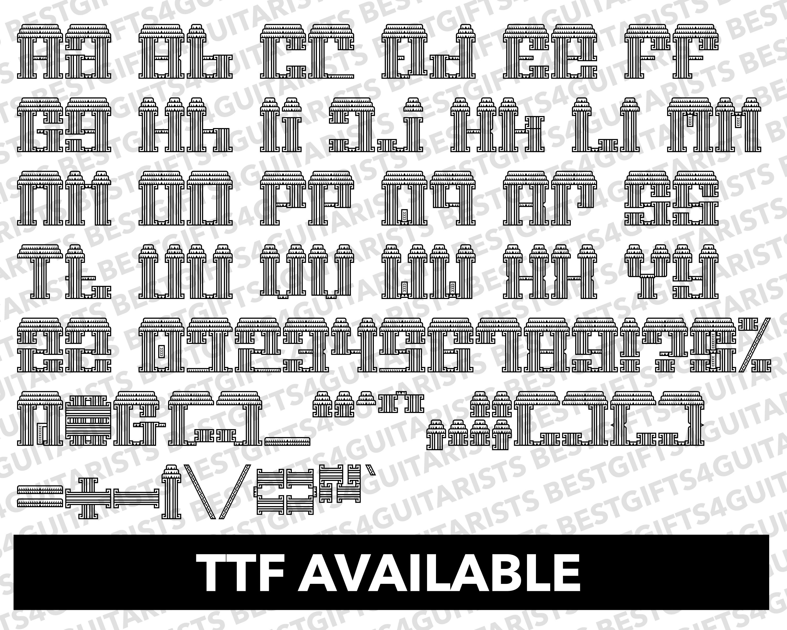 Tribal Temple Font SVG, Tribal Font For Cricut, Tribal Font SVG, PNG ...