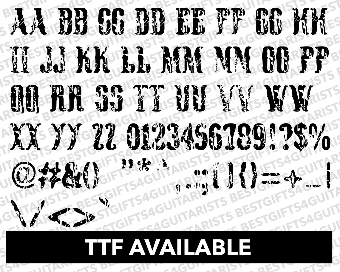 Distressed Western Font SVG, Distressed Font for Cricut, Western Font ...