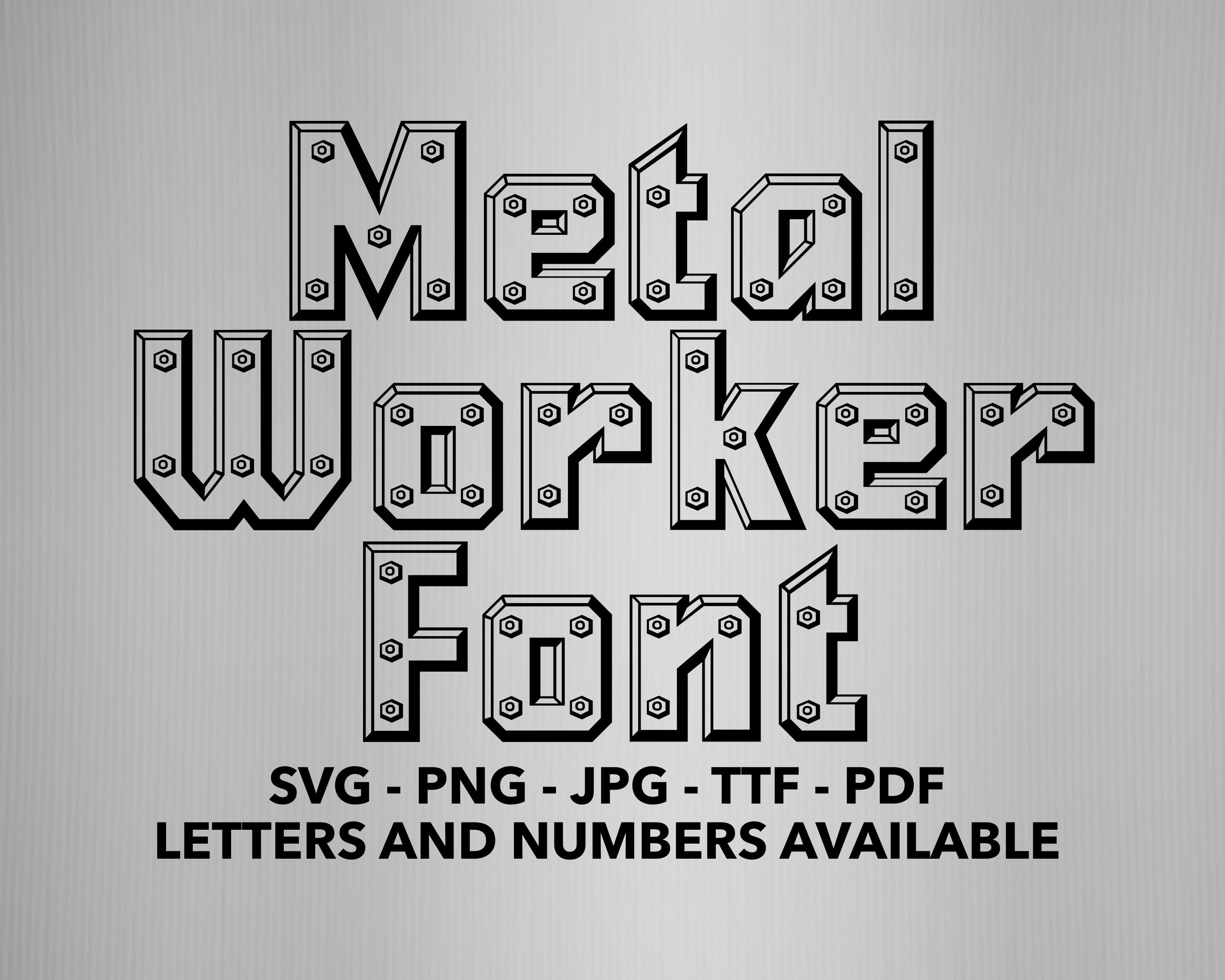 Metal Worker Font SVG, Metal Font TTF, Mechanic Letters Svg, Png, Jpg ...